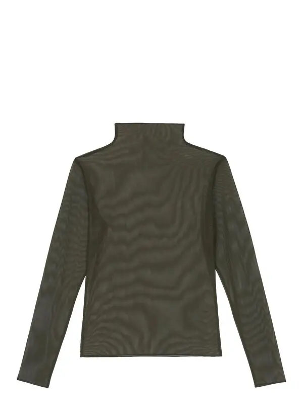 THE FRANKIE SHOP Tulia Long Sleeve Mesh Tee - Khaki