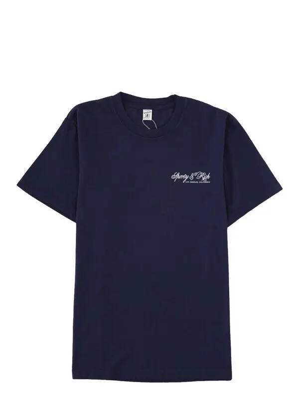 SPORTY & RICH Sporty 100% Cotton T-shirt - Blue