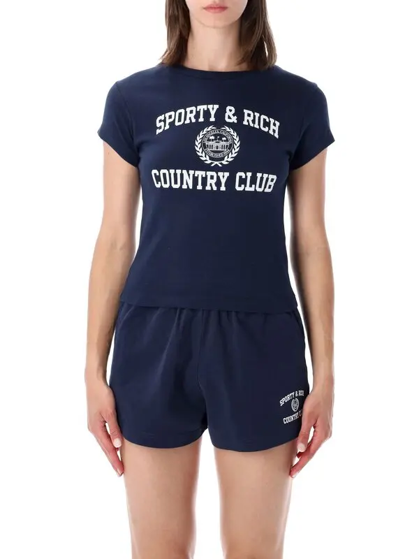 SPORTY & RICH Sporty Tee For Perfect For All Seasons - Blue