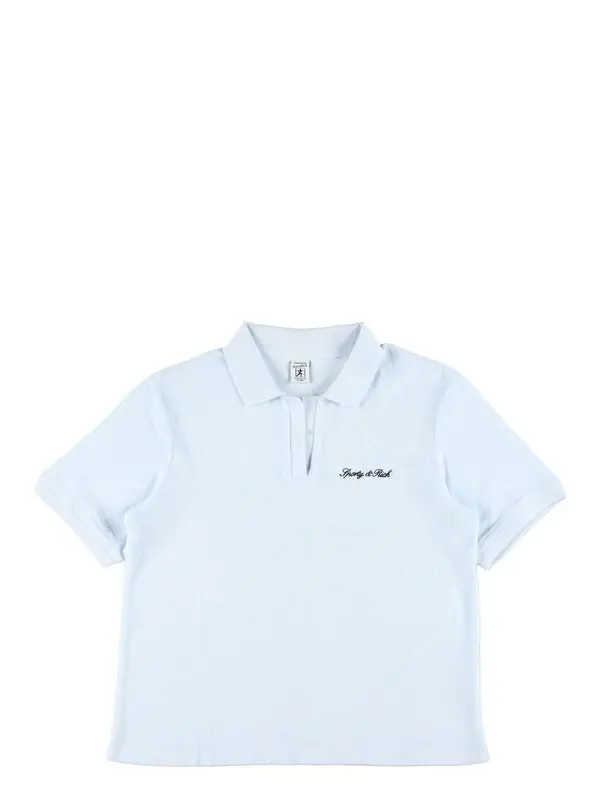 SPORTY & RICH Classic Polo With Embroidered Logo - Blu