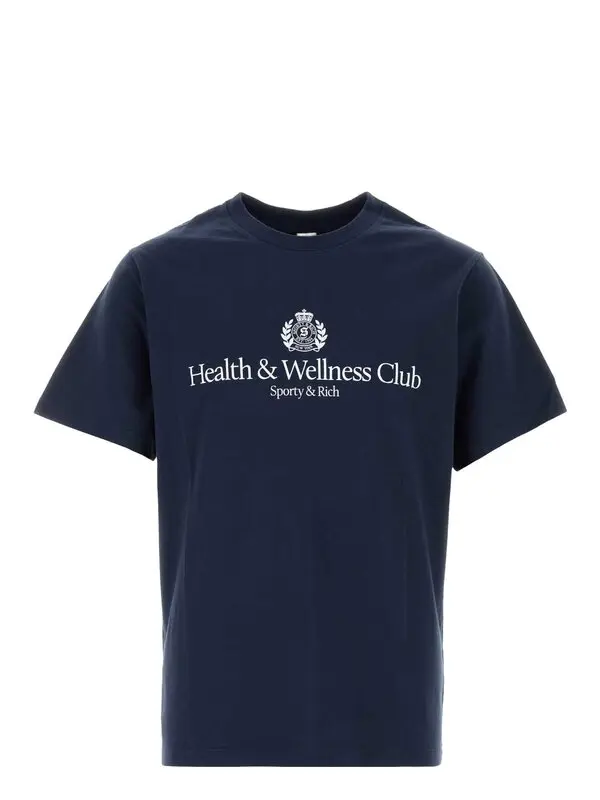 SPORTY & RICH Navy Cotton T-shirt - Blue