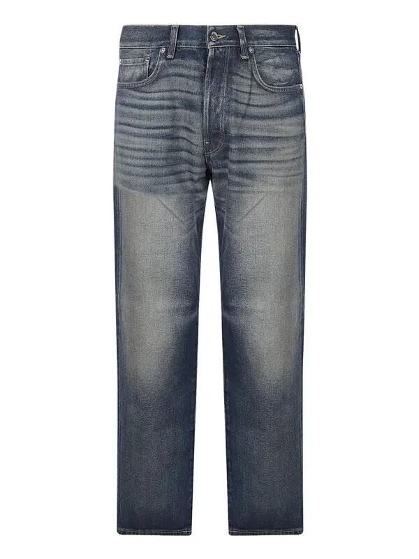 HAIKURE Achilles Double-breasted 100% Cotton Denim Jacket - Mid Blue