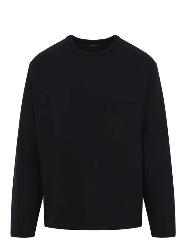 LEMAIRE Long Sleeve Boxy T-shirt In 100% Cotton - Black