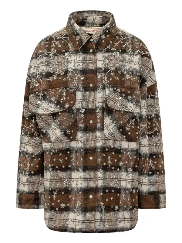 SPACE COWBOY Embroidered Plaid Shirt - Design17