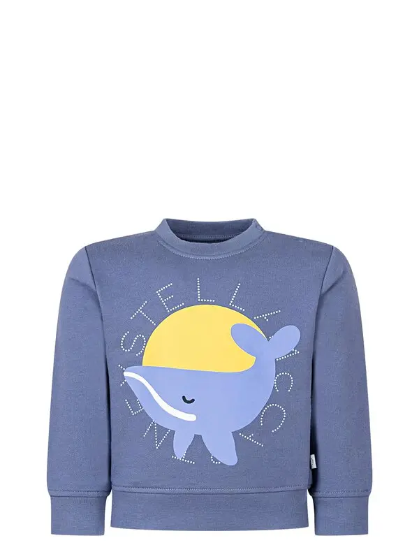 Stella McCartney Whale Graphic Crewneck Sweatshirt - Blu