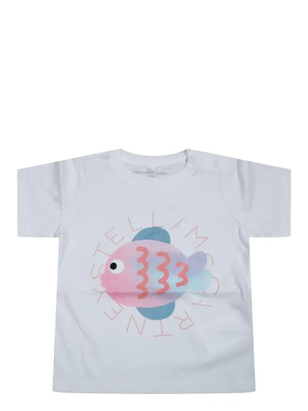 Stella McCartney Mini Fish Print Short Sleeve T-shirt - Bianco