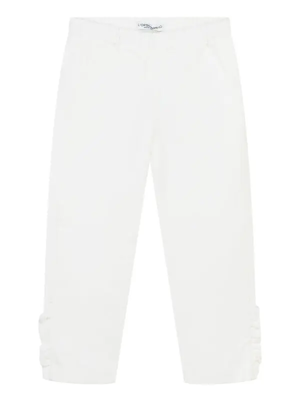 L'ORSOBRUNO Mini Velvety Corduroy Trousers For Fall 2025 - Bianco