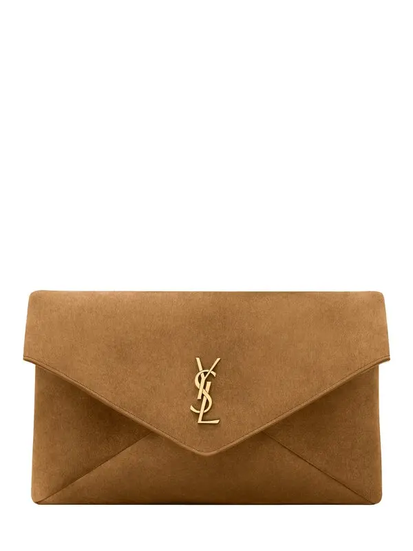 Saint Laurent Mini Shoulder Bag With Cassandre Origami Flap - Marrone