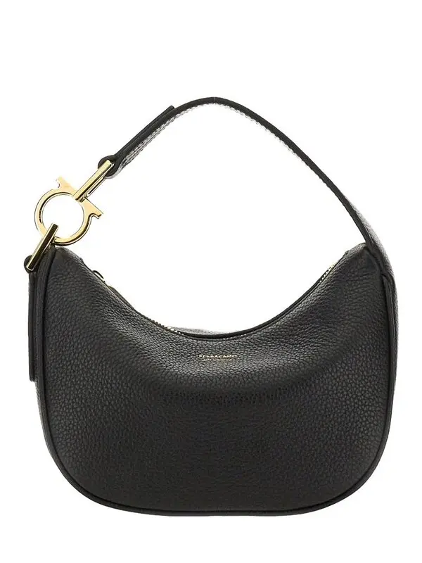 FERRAGAMO North South Mini Hobo Handbag - Black