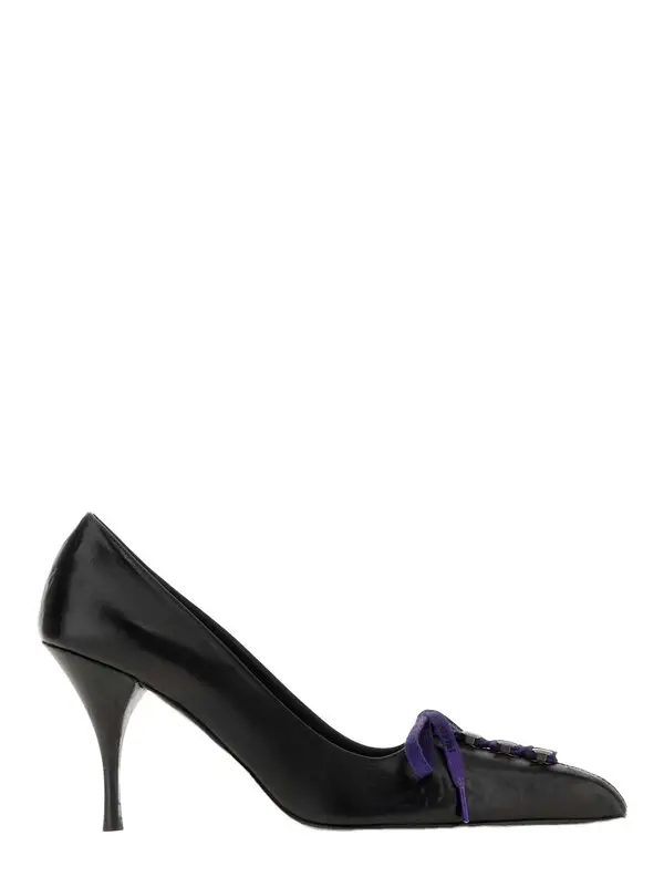 Prada Mini Heel Leather Pumps 9 Cm - Black