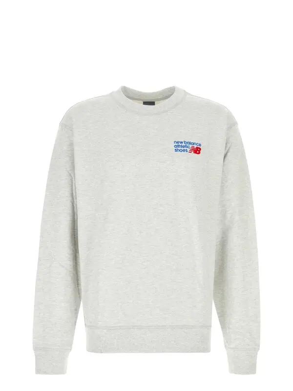 NEW BALANCE Melange Cotton Blend Sweatshirt - Grey