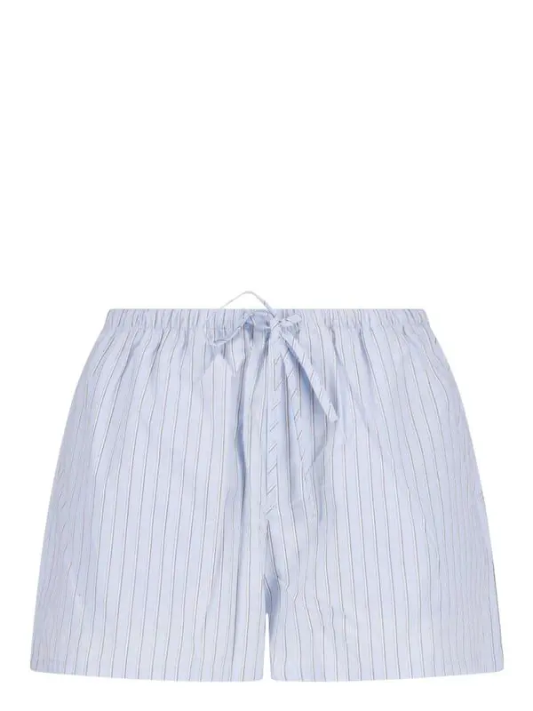 DUNST 100% Cotton Striped Trousers For - Light Blue