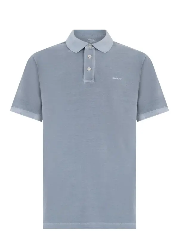 Gant Classic Short Sleeve Polo With Logo - Turquoise
