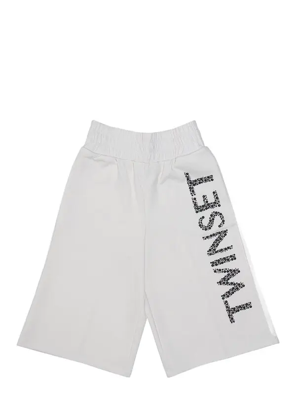 Twin-set Logo Embellished Shorts - Bianco
