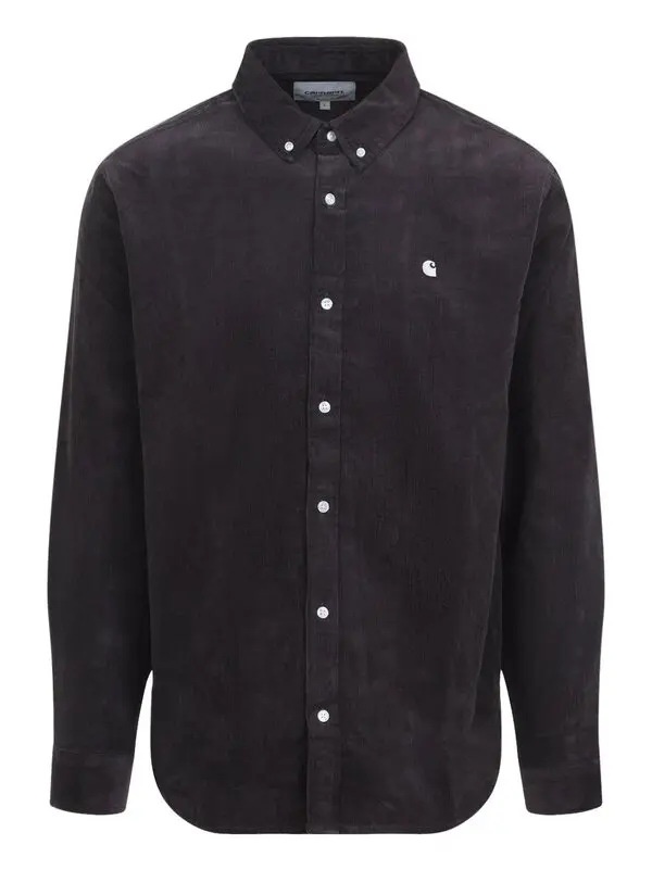 Carhartt Work In Progress Long Sleeve Fine Cord Shirt - Grey