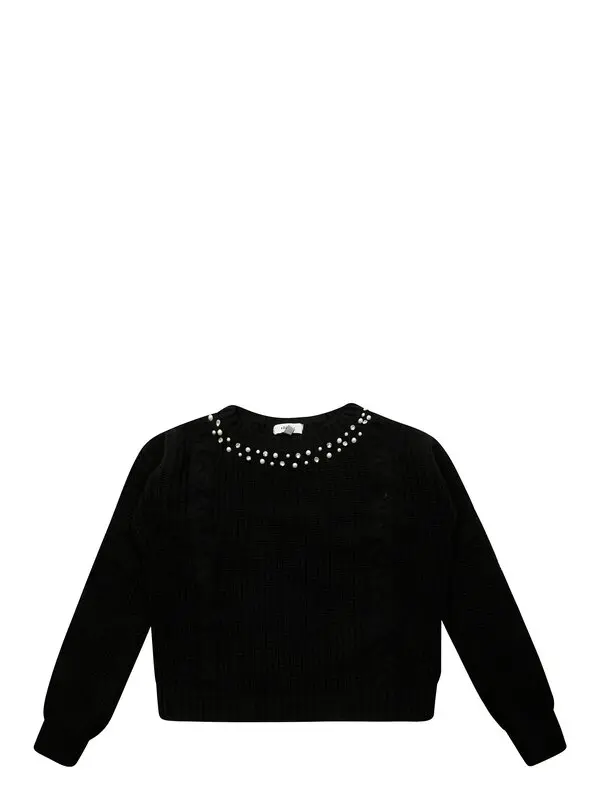 Dixie Mini Chic Sweater With Beaded Details - Nero