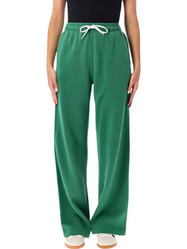 Polo Ralph Lauren Wide-leg Cotton-blend Track Pants With Embroidered Pony - Verde
