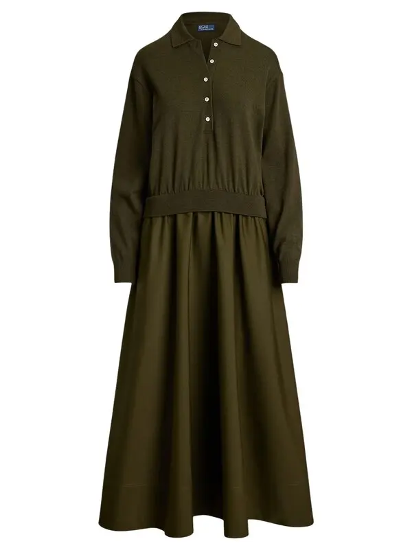 Ralph Lauren Wool-bodice Dress - Green