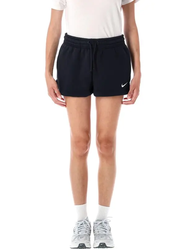 Nike Mid-rise Fleece Shorts For Casual Comfort - Black