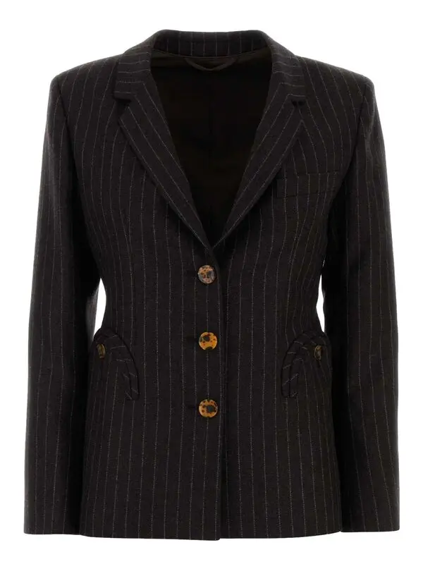 BLAZE Embroidered Wool-blend Lady Muad Akira Blazer - Grey