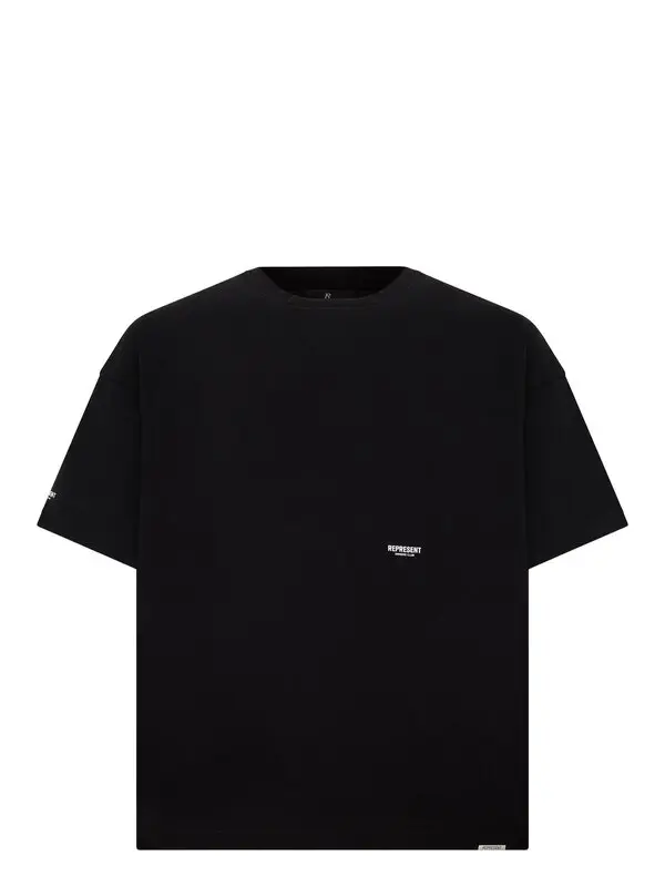REPRESENT Embroidered Logo Cotton T-shirt - Black