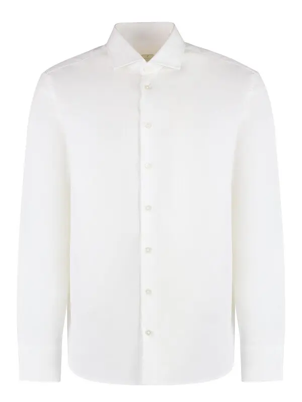 BASTONCINO Cotton Shirt With Rounded Hem - White
