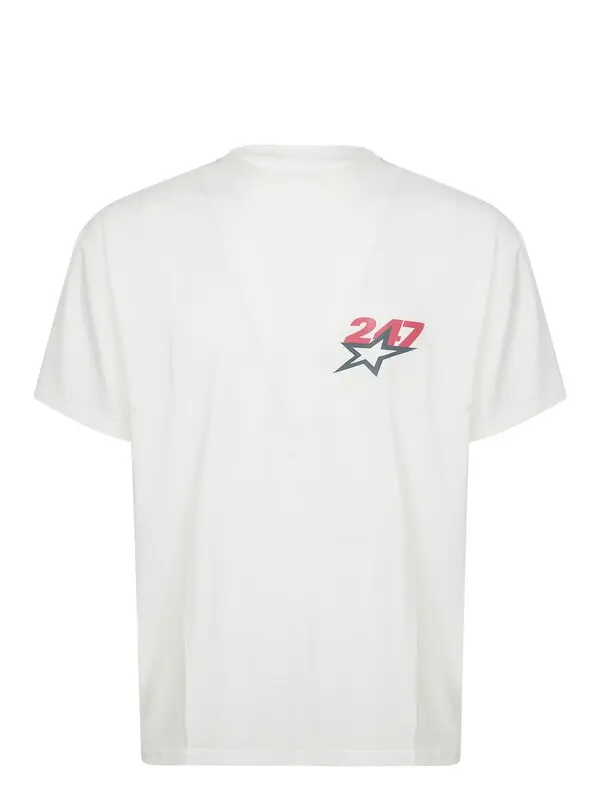 247 REPRESENT Oversized Star Print T-shirt For - Bianco