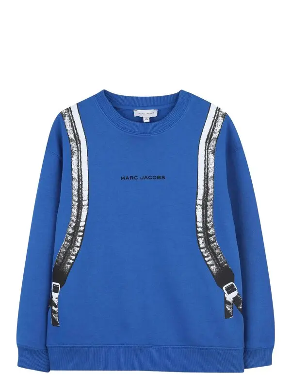 Marc Jacobs Graphic Front Pullover With Ribbed Neck - Blue