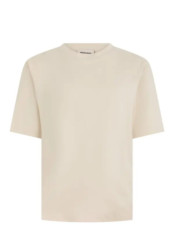 Max Mara Weekend Crew Neck Cotton T-shirt - Beige