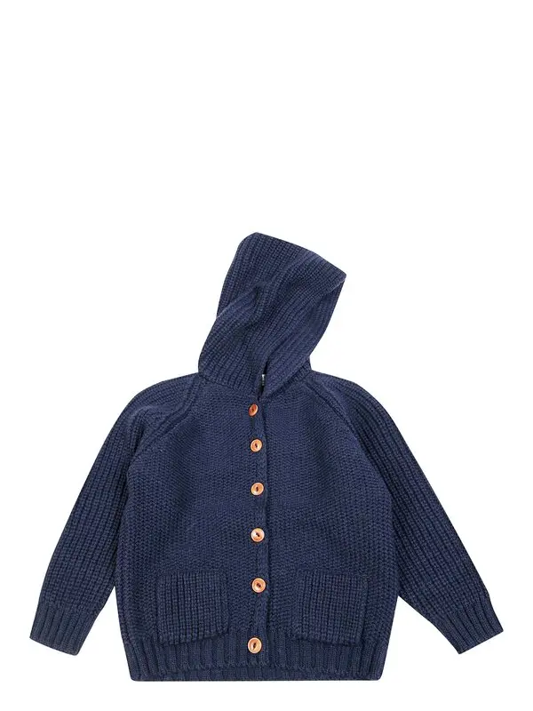 1+IN THE FAMILY Cozy Mini Cardigan With Hood - Blu