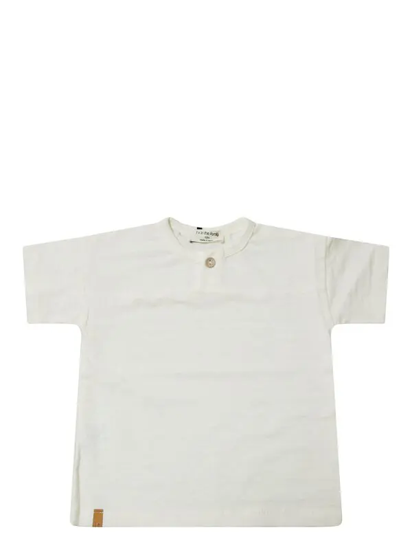 1+IN THE FAMILY Mini Button-down Short Sleeve T-shirt - Bianco