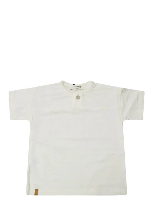 1+IN THE FAMILY Mini Button-down Short Sleeve T-shirt - Bianco