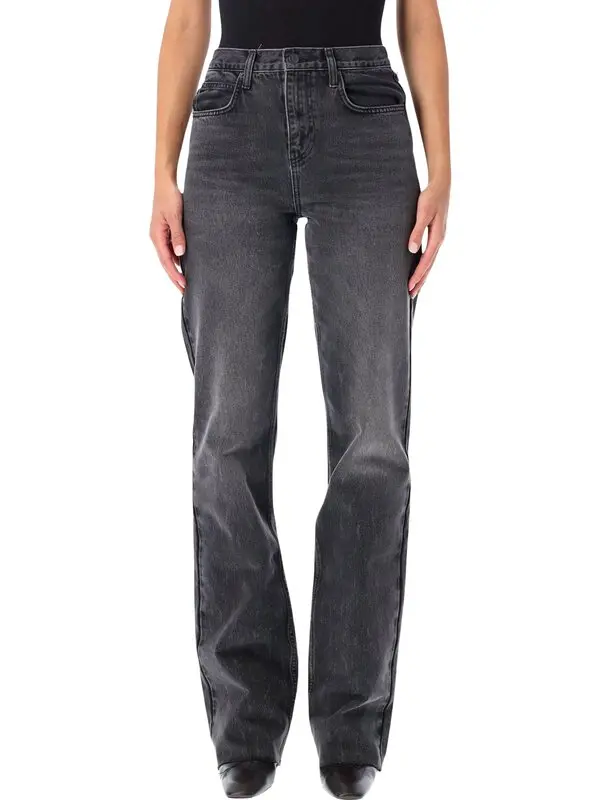 THE FRANKIE SHOP High-rise Straight Leg Jeans - Grigio