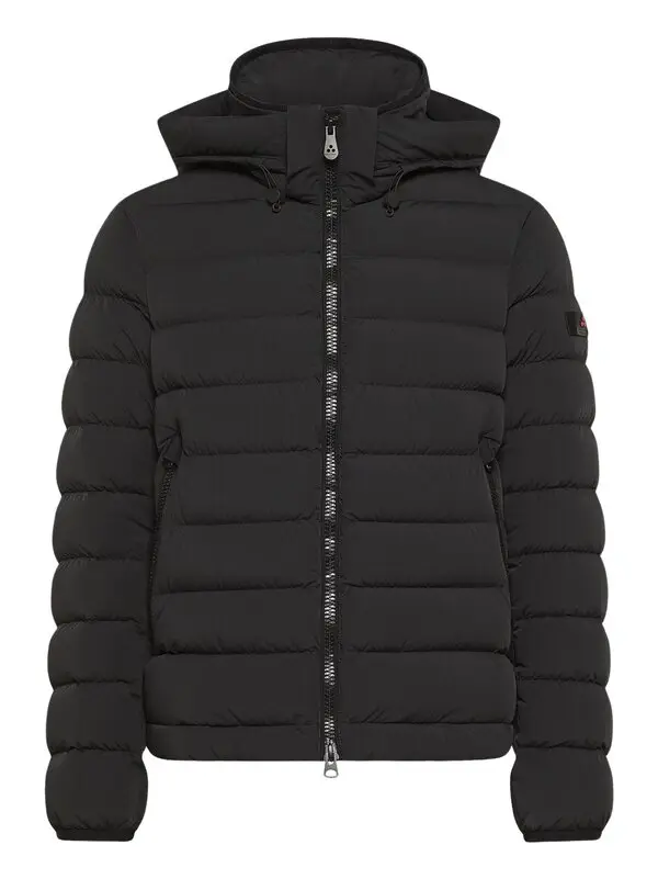 Peuterey Quilted Two-way Zip Coat With Duck Down Padding - Black