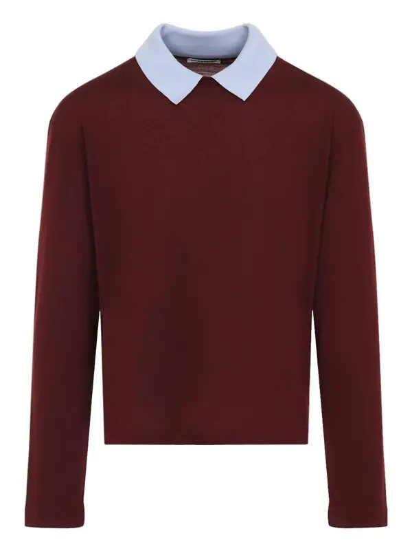 JIL SANDER Wool Knit Polo Shirt For - Red
