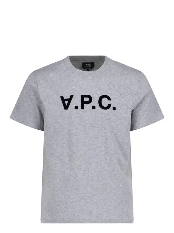 A.p.c. Organic Cotton Crewneck T-shirt For - Grey