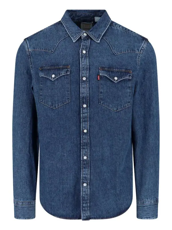 LEVI'S STRAUSS 100% Cotton Western Shirt - Blue