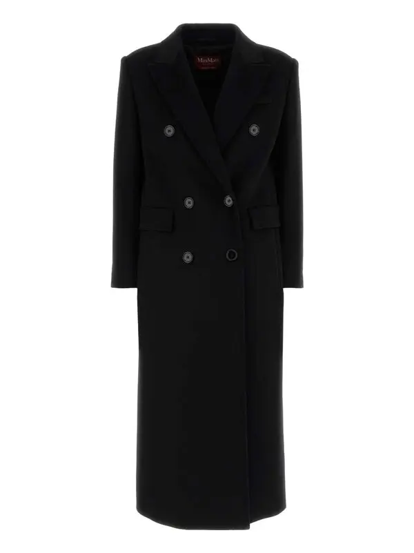 MM STUDIO Virgin Wool Double Breasted Jacket - Black