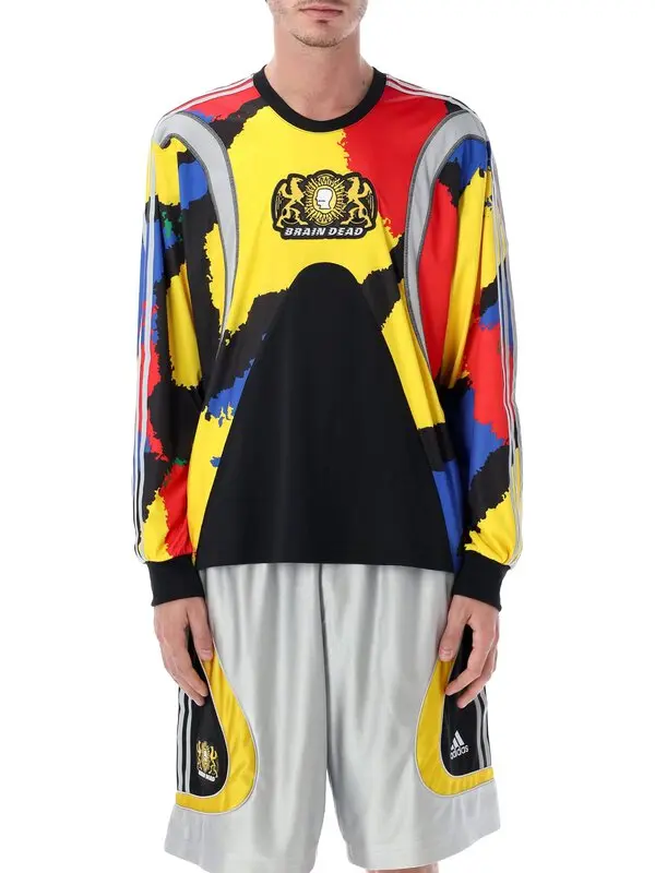 ADIDAS ORIGINALS X BRAIN DEAD Athletic Long-sleeve Top With Multicolor Print - Black