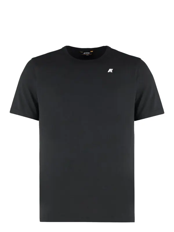 K-WAY Cotton Crew-neck T-shirt For - Black