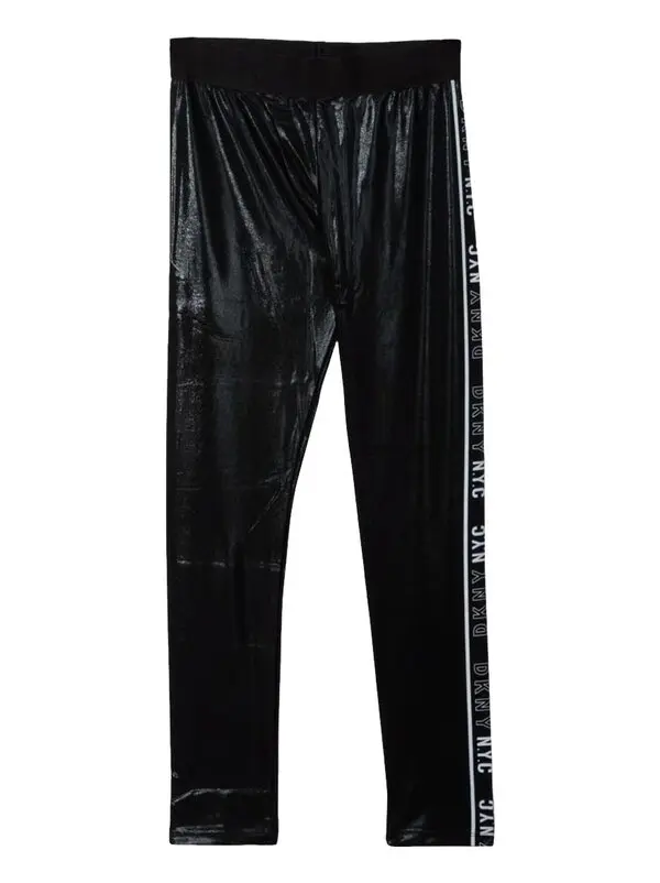 Dkny Teen Mini Leggings With Bold Print - Black