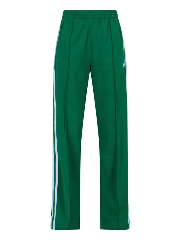 Adidas Recycled Polyester Trousers With Side Stripes - Green