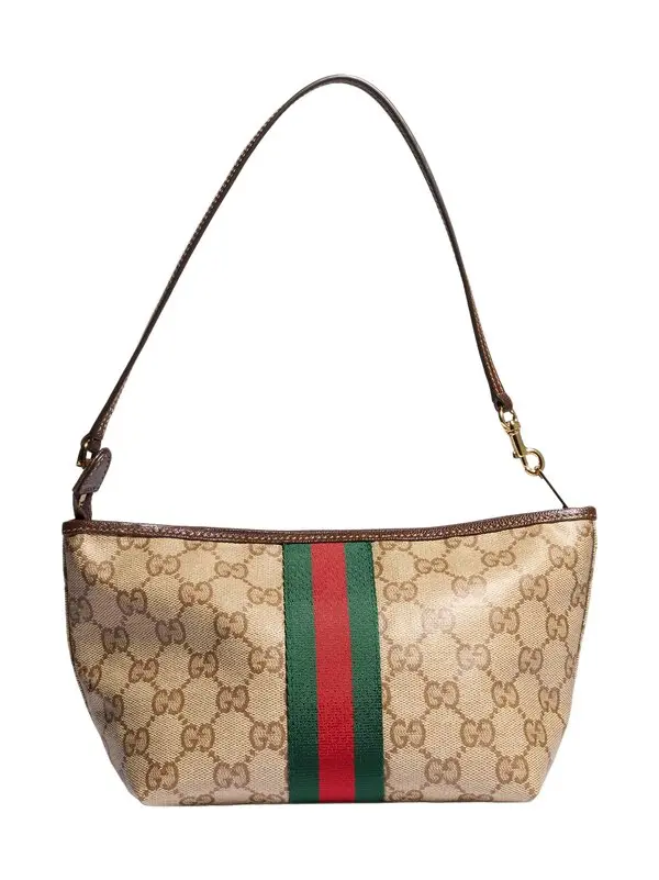 Gucci Gg Coated Canvas Shoulder Bag - Beige