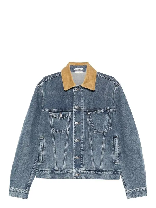 JW Anderson Cotton Denim Jacket With Corduroy Collar - Denim Blue