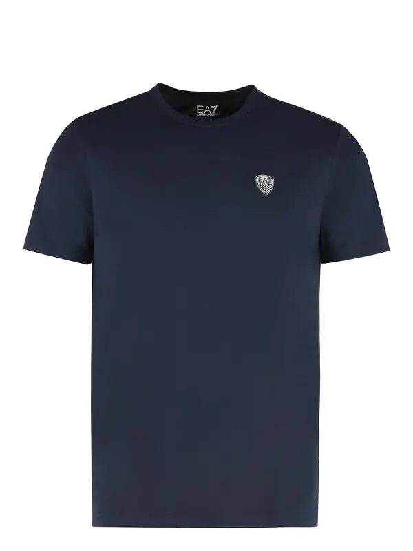 EA7 Logo Print T-shirt - Blue