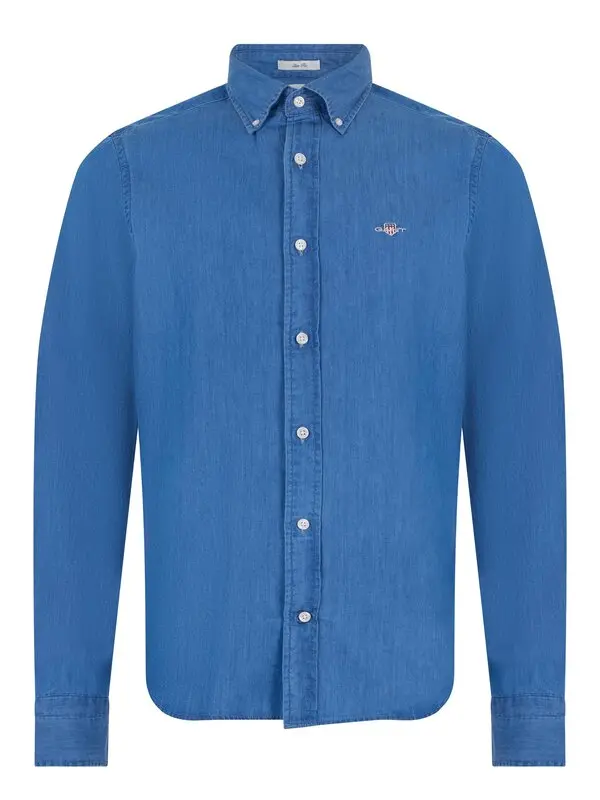 Gant Long Sleeve Classic Cotton Shirt - Blue