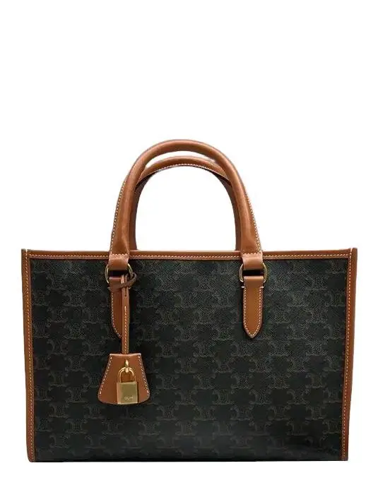 Celine Conti Leather Handbag - Brown