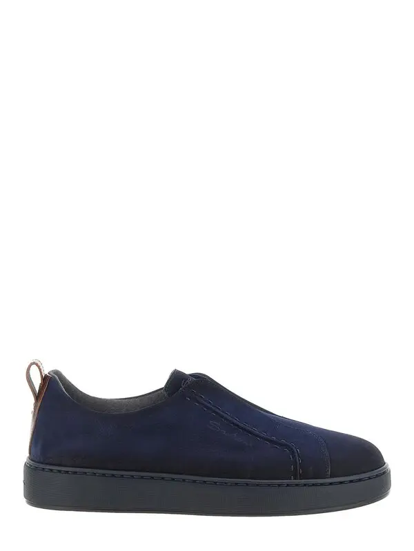 Santoni Victory' Suede Slip-on Sneakers - Blue