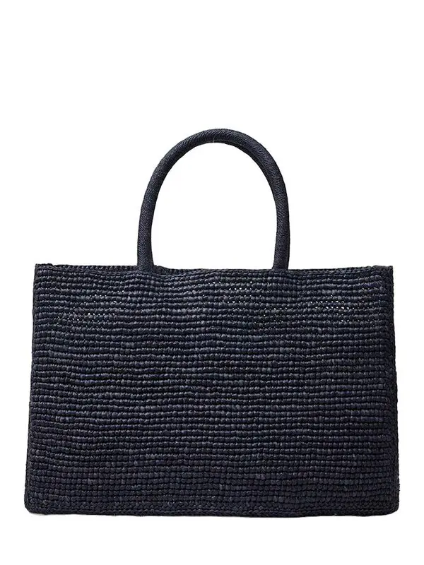 LIÉ STUDIO The Charlotte Raffia Bag Small - Navy