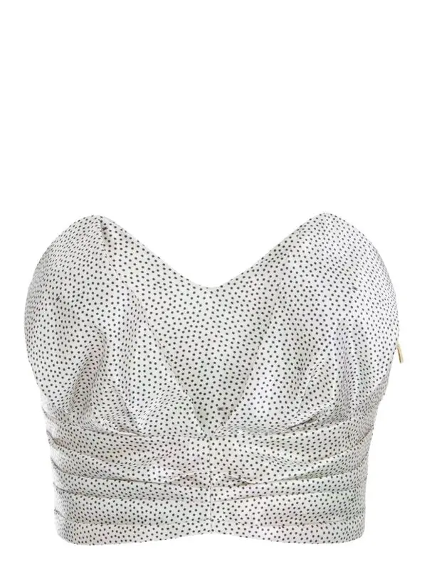 Elisabetta Franchi Gazar Top With Micro-polka Dot Print - Neutrals